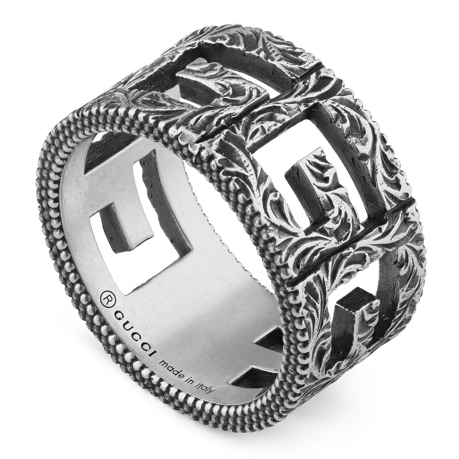 Gucci Men s Silver Square G Ring Size 20 Ernest Jones
